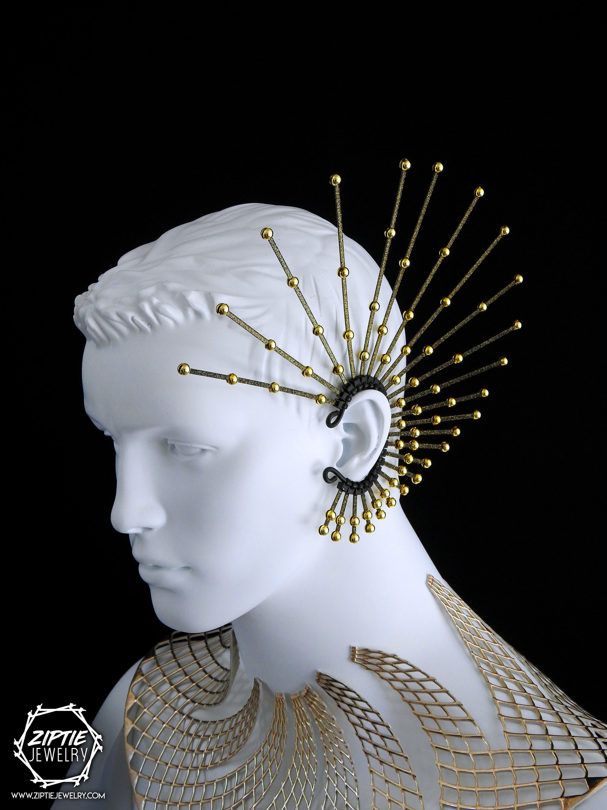 Gold Spike Ear Cuff by Ziptie Jewelry – ZiptieJewelry